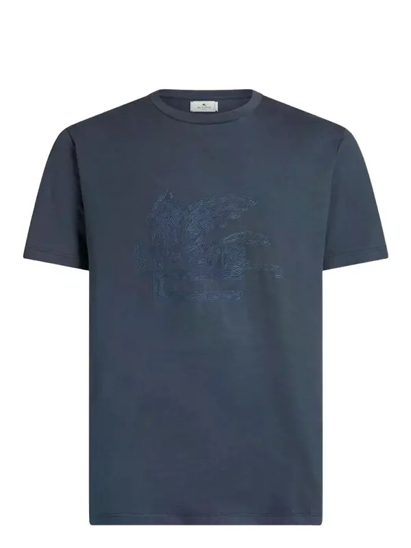 Etro Maxi-pegaso Embroidered T-shirt - Blue