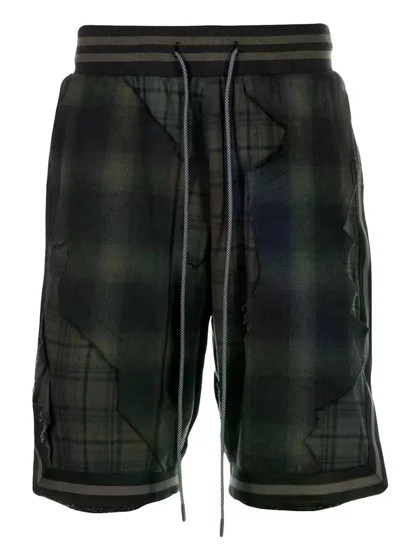 MOSTLY HEARD RARELY SEEN Plaid Drawstring Basketball Shorts - Black