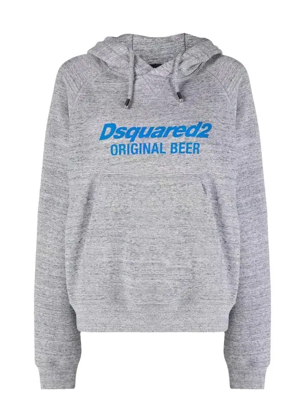 Dsquared2 Logo-print Cotton Hoodie - Grey