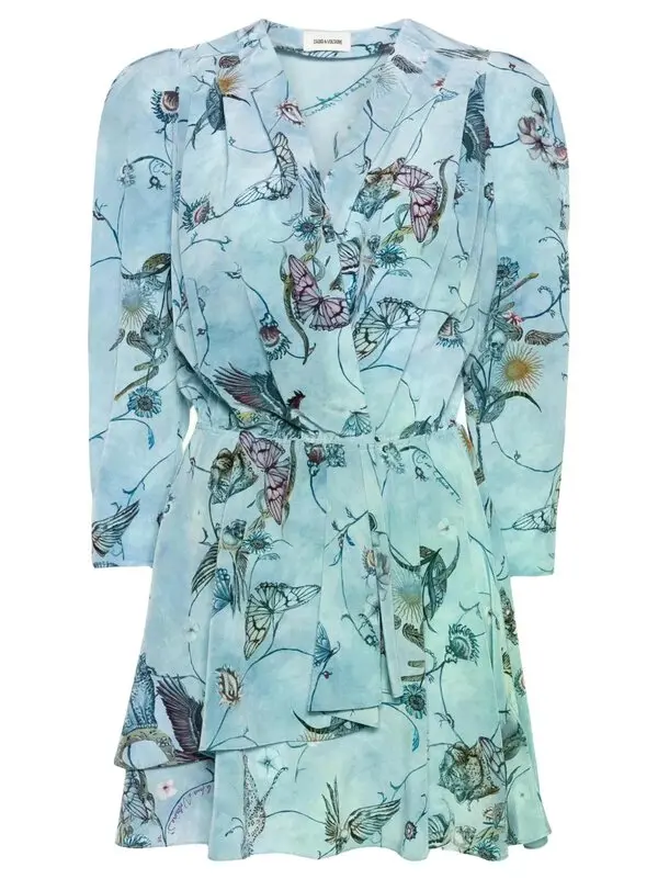 Zadig&Voltaire Rogers Silk Mini Dress - Blue