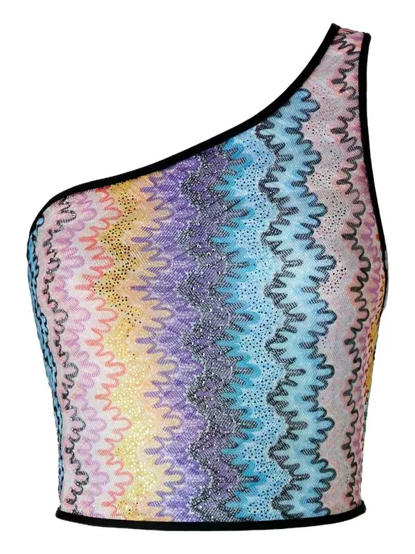Missoni Zigzag One-shoulder Top - Black