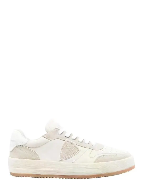 Philippe Model Panelled Leather Sneakers - Neutrals