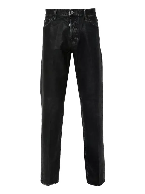 Dsquared2 Garment-dyed Straight Leg Jeans - Black