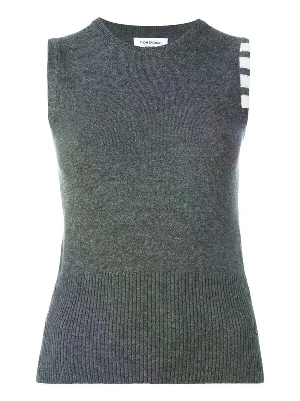 Thom Browne Crew-neck Cashmere Gilet - Grey