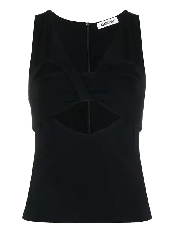 AMBUSH Cut-out Heart Sleeveless Top - Black
