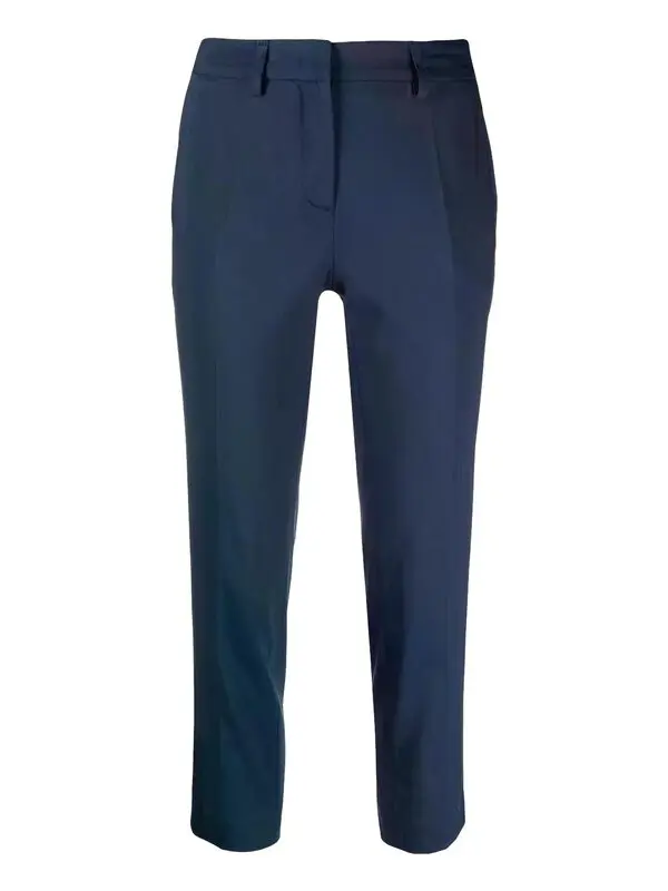 BLANCA VITA Cropped Slim-cut Trousers - Blue