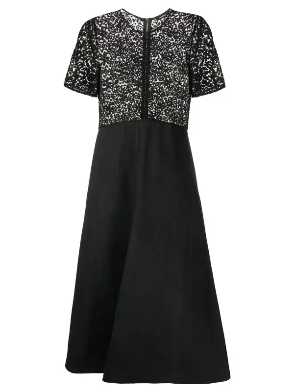 Goen.j Macramé-panel Midi Dress - Black