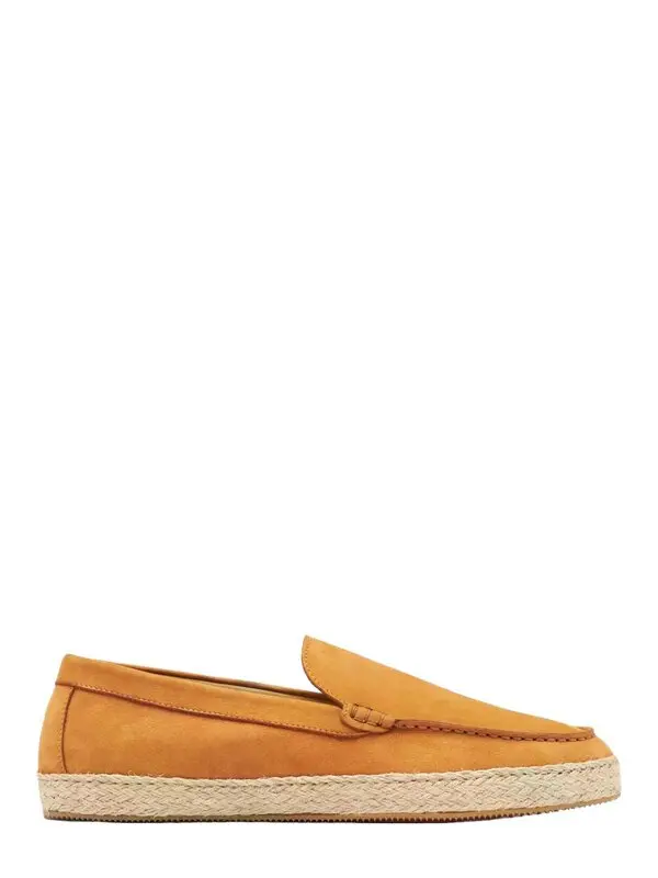 SCAROSSO Lino Almond-toe Leather Espadrilles - Brown