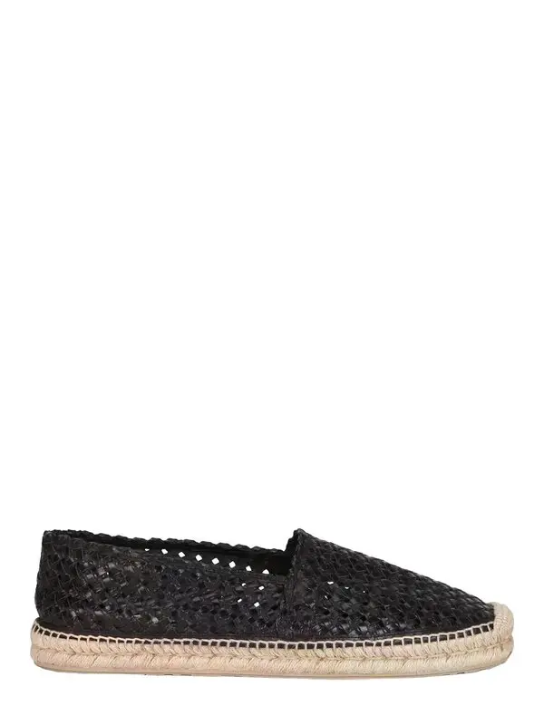Dolce & Gabbana Woven Leather Espadrilles - Black