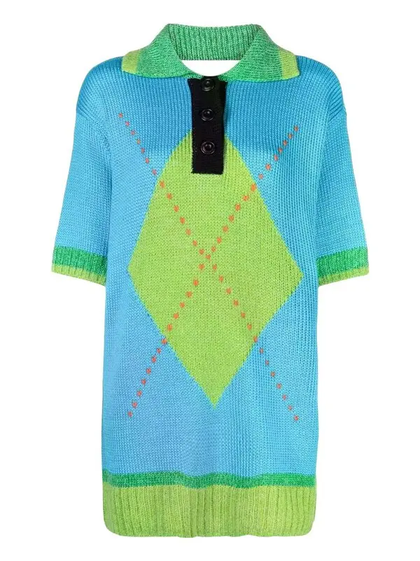 Andersson Bell Intarsia-knit Top - Blue