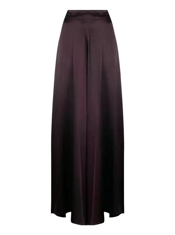 Voz Silk-satin Palazzo Trousers - Brown