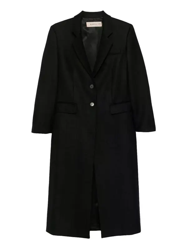 BLANCA VITA Herringbone-pattern Coat - Black