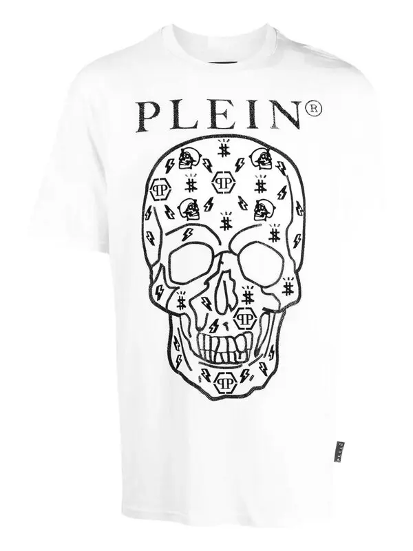 Philipp Plein Skull-print Round Neck T-shirt - White