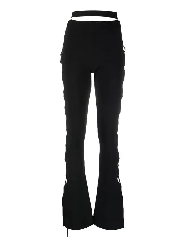 ANDREĀDAMO Cut-out Flared Trousers - Black