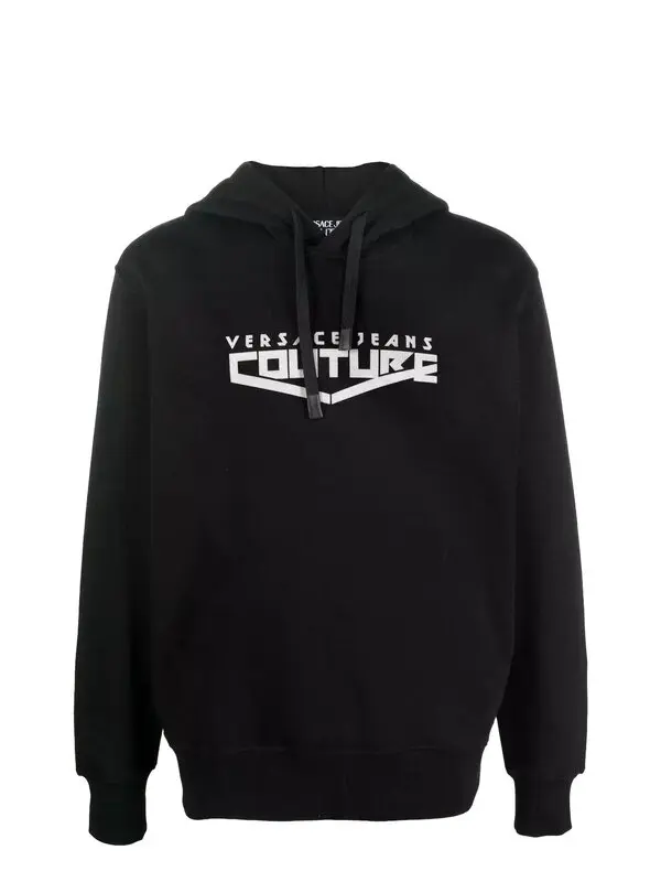 Versace Logo-print Pullover Hoodie - Black