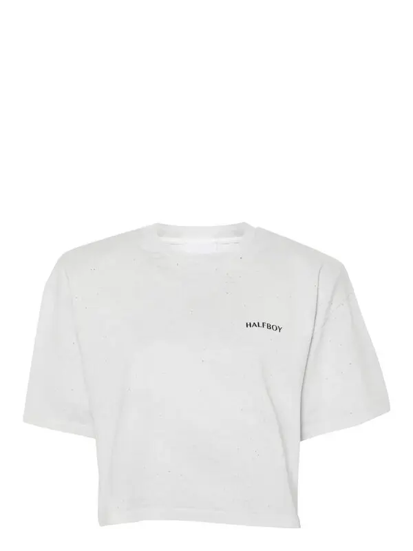 HALFBOY Distressed Cotton T-shirt - Blue