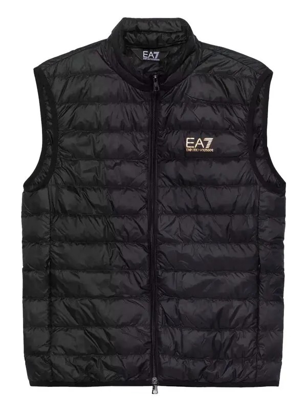 EA7 Logo-print Padded Gilet - Black