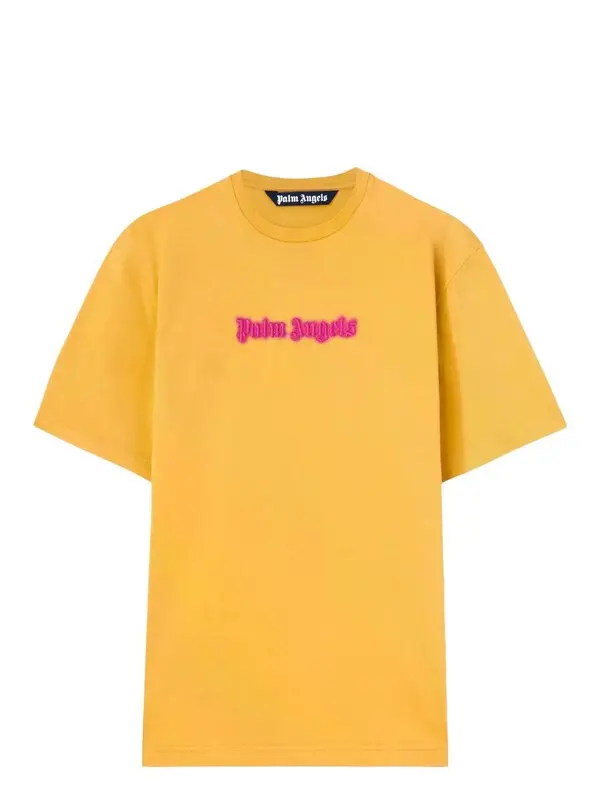 Palm Angels Logo-print Cotton T-shirt - Yellow