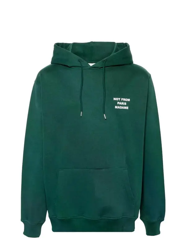 Drole De Monsieur Logo-print Cotton Hoodie - Green