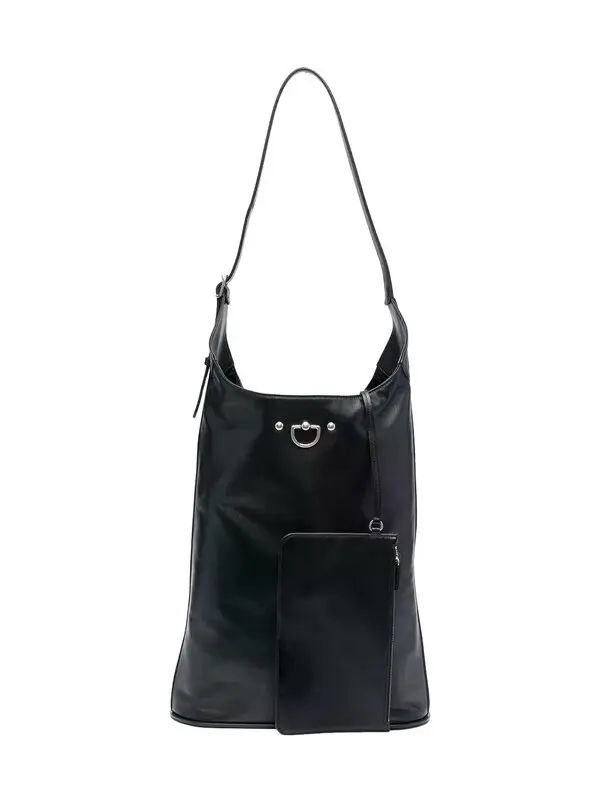 DURAZZI MILANO D-ring Leather Tote Bag - Black