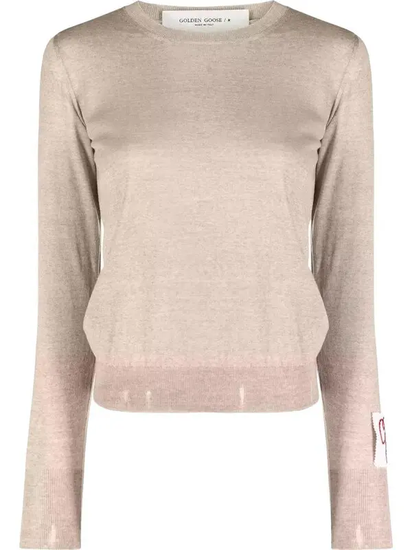 GOLDEN GOOSE Distressed Fine-knit Jumper - Neutrals