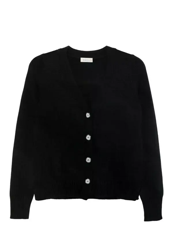 BLANCA VITA Virgin Wool Cardigan - Black