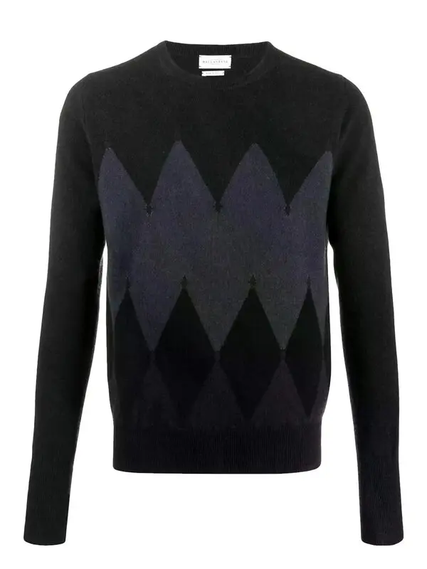 BALLANTYNE Argyle Cashmere Sweater - Blue
