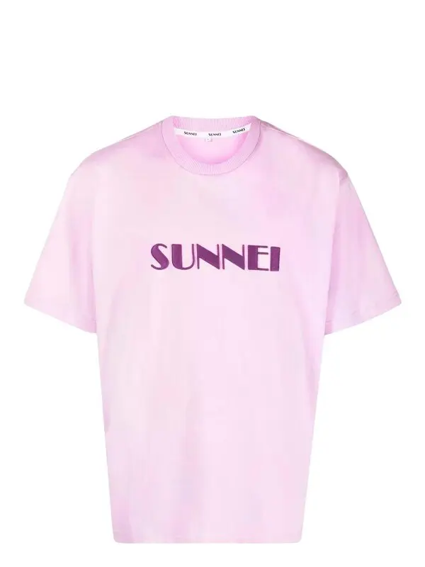 Sunnei Embroidered-logo Cotton T-shirt - Pink