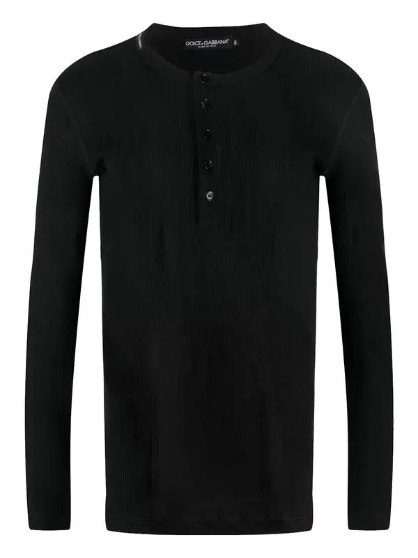 Dolce & Gabbana Fine-rib Cotton T-shirt - Black