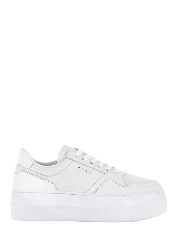 Hogan H670 Flatform Leather Sneakers - White