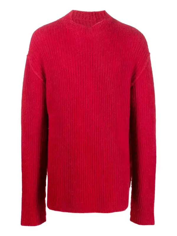 UMA WANG Ribbed Brushed-effect Jumper - Red