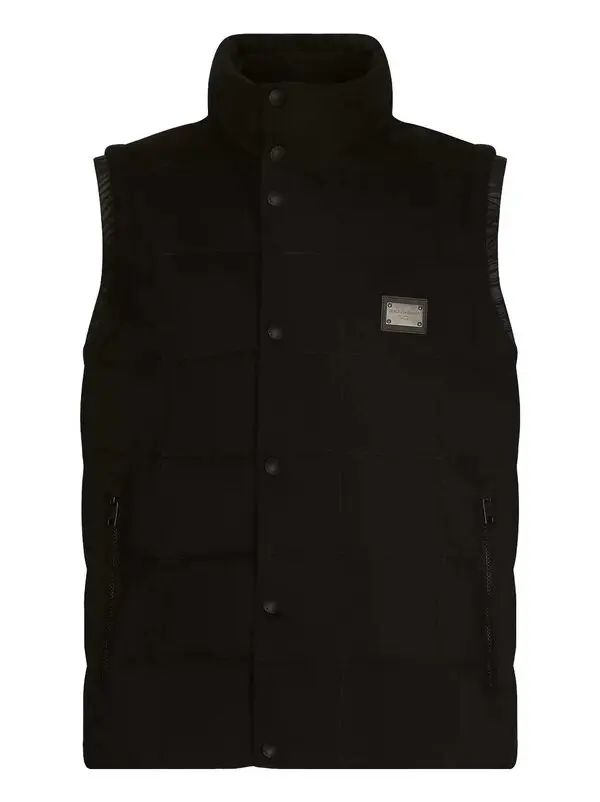 Dolce & Gabbana Logo Tag Padded Vest - Black