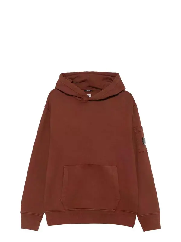C.P. COMPANY Hooded Sweatshirt With Lens Detail - Brown