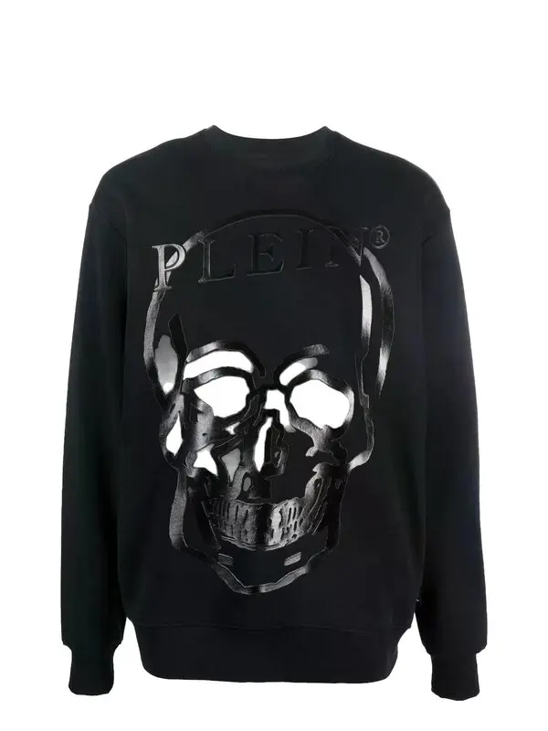 Philipp Plein Skull-print Crew Neck Sweatshirt - Black