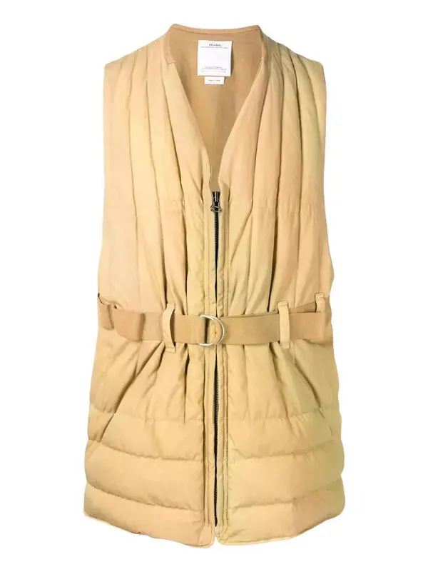 Visvim Padded Belted V-neck Gilet - Brown