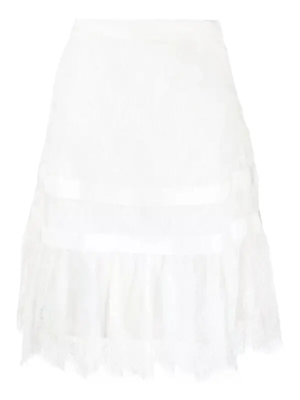 Shiatzy Chen Lace Knee-length Skirt - White