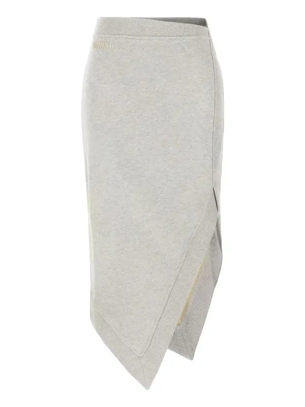 Attico Mélange-effect Midi Skirt - Grey
