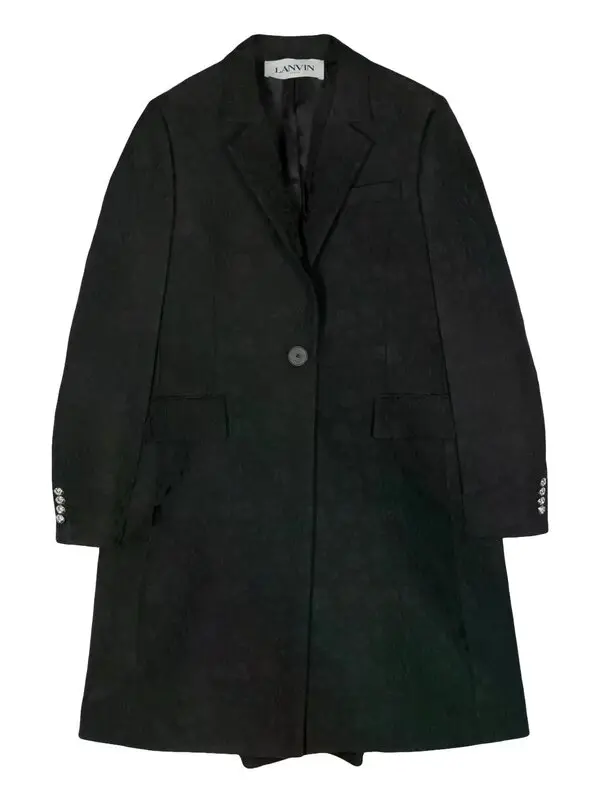 LANVIN Cloqué Midi Coat - Black