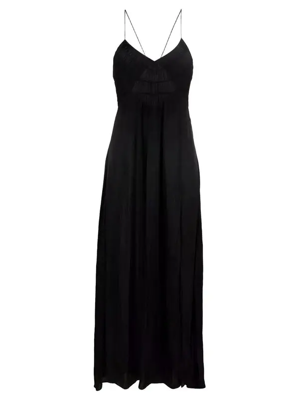 Zadig&Voltaire Satin Empire Line Maxi Dress - Black