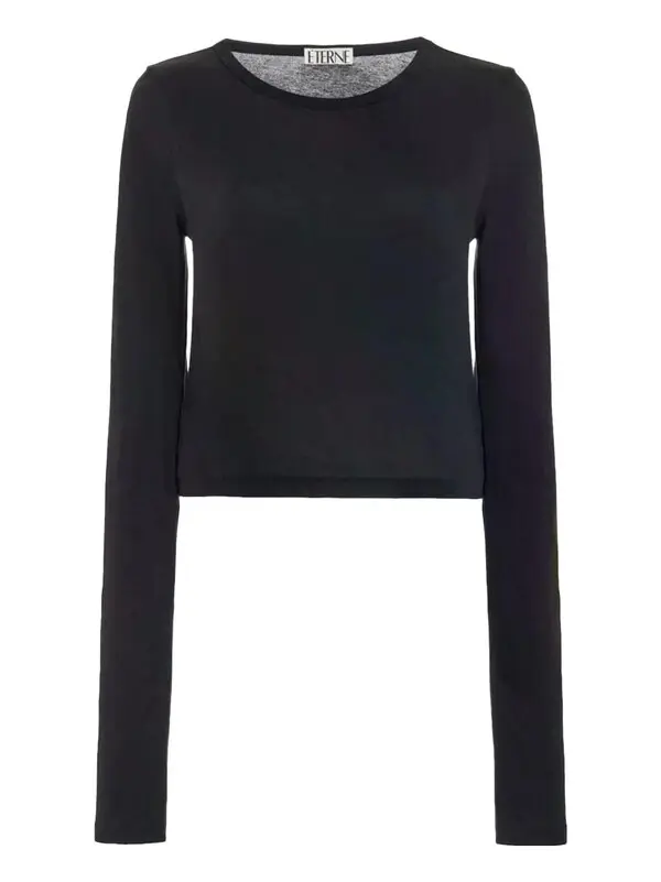 Eterne Crew-neck Long-sleeved Top - Black