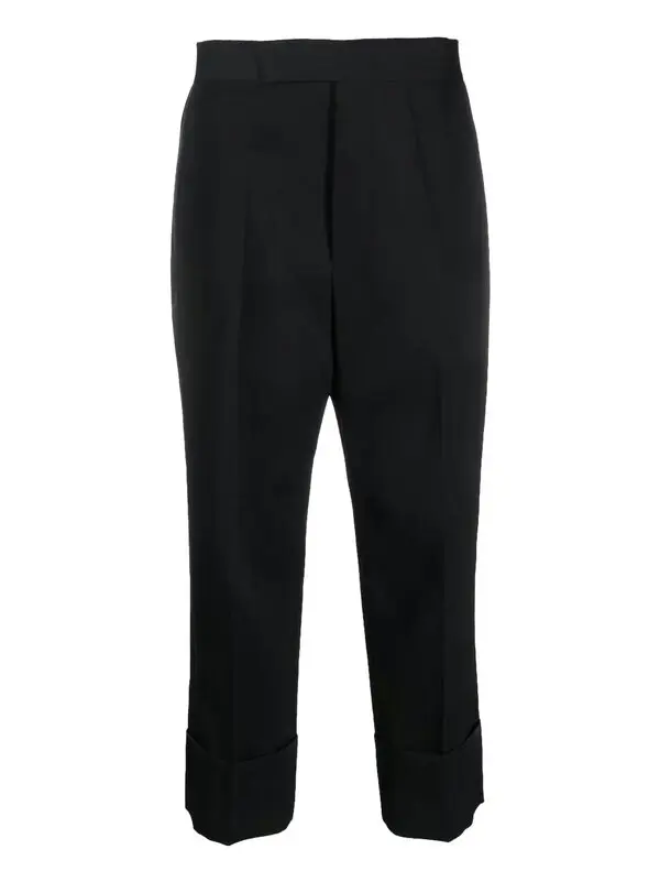 SAPIO Cropped Leg Wool Trousers - Black