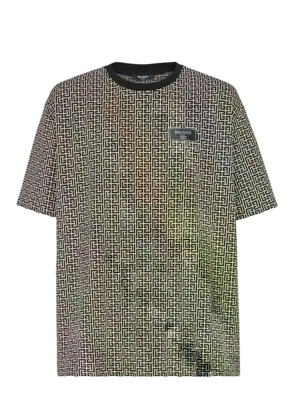 Balmain Monogram-jacquard T-shirt - Black