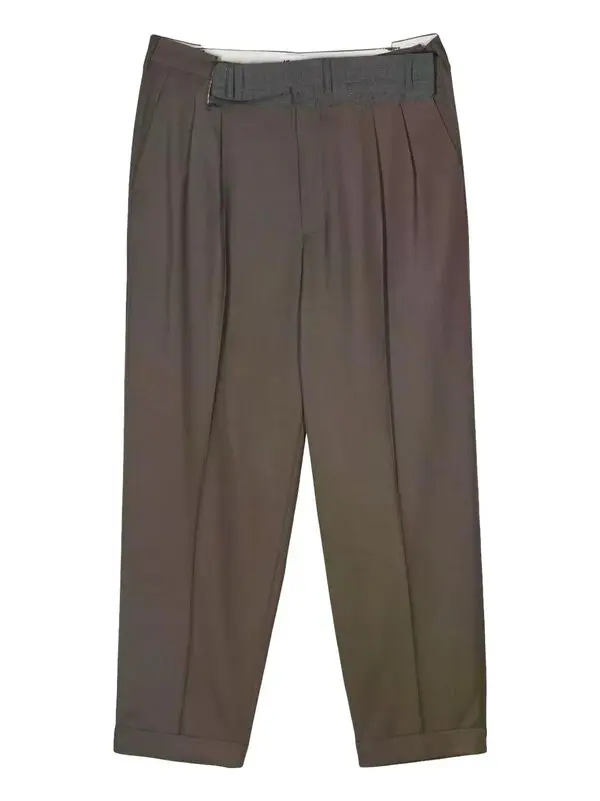 MAGLIANO Pleat-detail Wide-leg Trousers - Brown