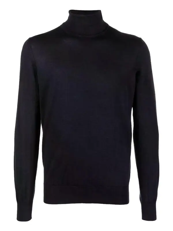 Zegna Roll-neck Cashmere-silk Jumper - Blue