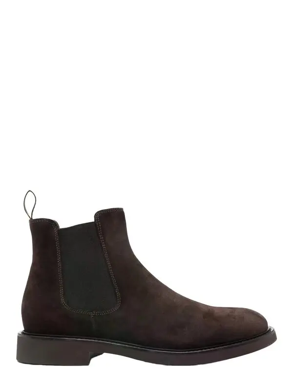 DOUCAL'S Calf Suede Chelsea Boots - Brown