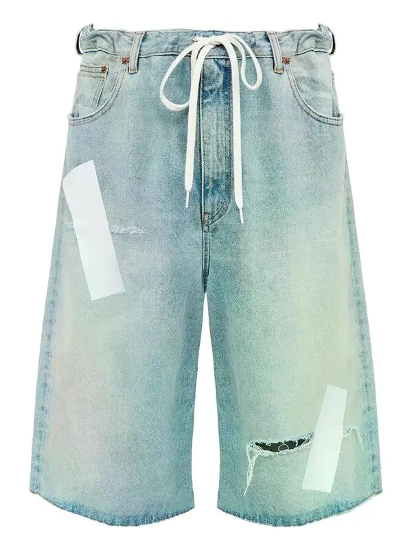 MAISON MARGIELA Logo-patch Denim Shorts - Blue