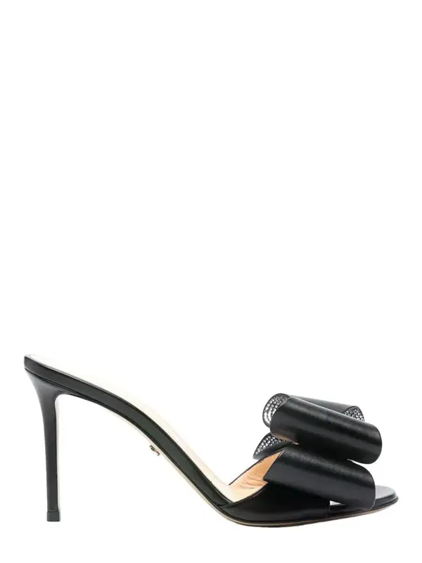 Mach & Mach Oversized Bow Sandals - Black