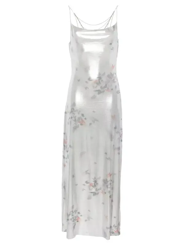 MARGHERITA MACCAPANI Ita Laminated Maxi Dress - Silver