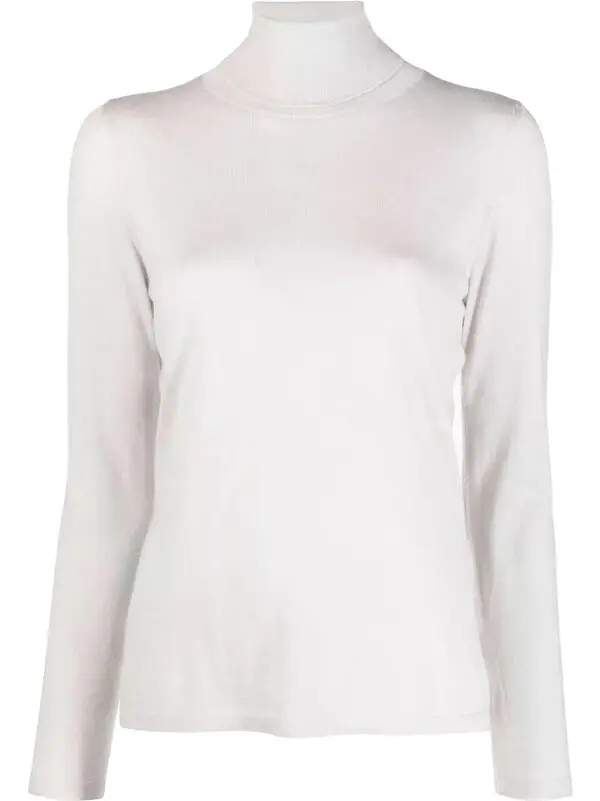 LISKA Fine-knit Roll-neck Jumper - Neutrals