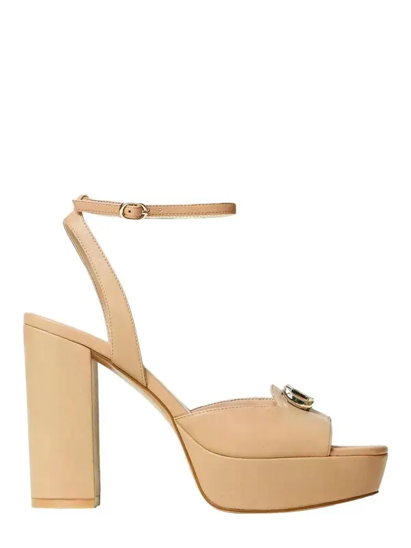 TWINSET 120mm Leather Sandals - Brown